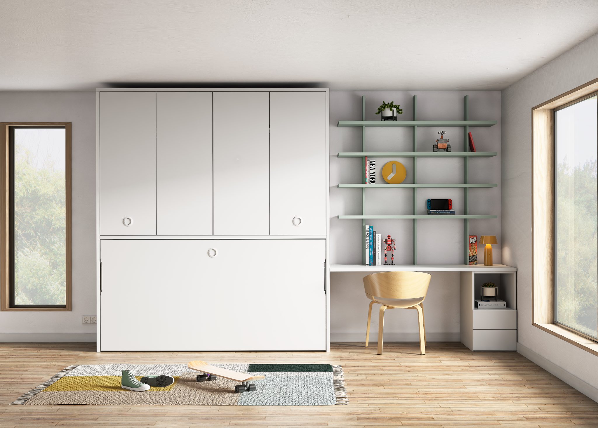 ᐅ Vertical Wall Bed with Desk- Kubbiko