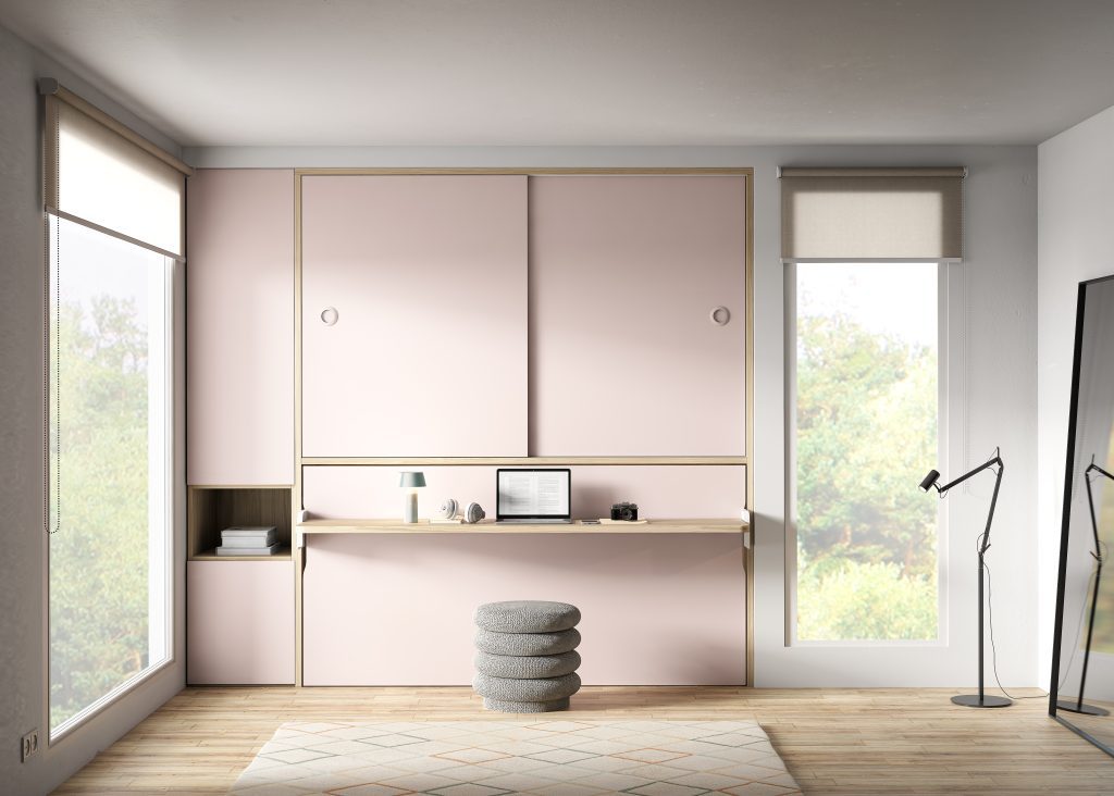 FOLDABLE BED WITH DESK AND WARDROBE - Kubbiko